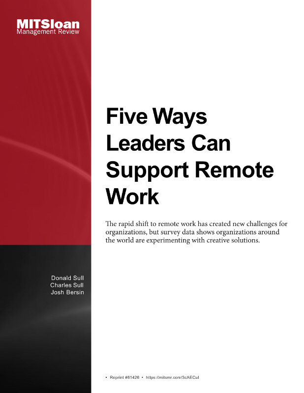 Cover - Five Ways Leaders Can Support Remote Work [Book]