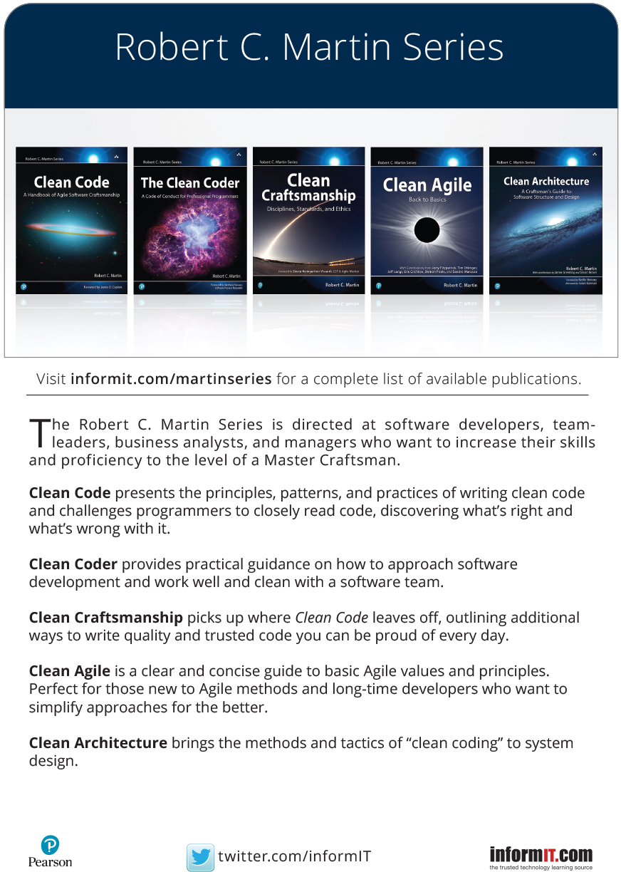 Series Page - Clean Code: A Handbook of Agile Software Craftsmanship [Book]