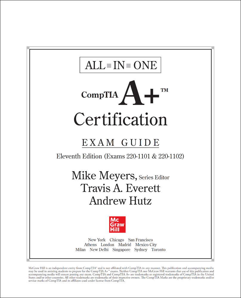 Title Page - CompTIA A+ Certification All-in-One Exam Guide, Eleventh ...