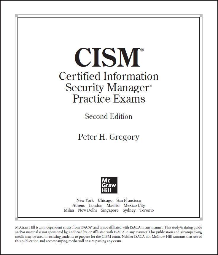 Title Page - CISM Certified Information Security Manager Practice Exams ...
