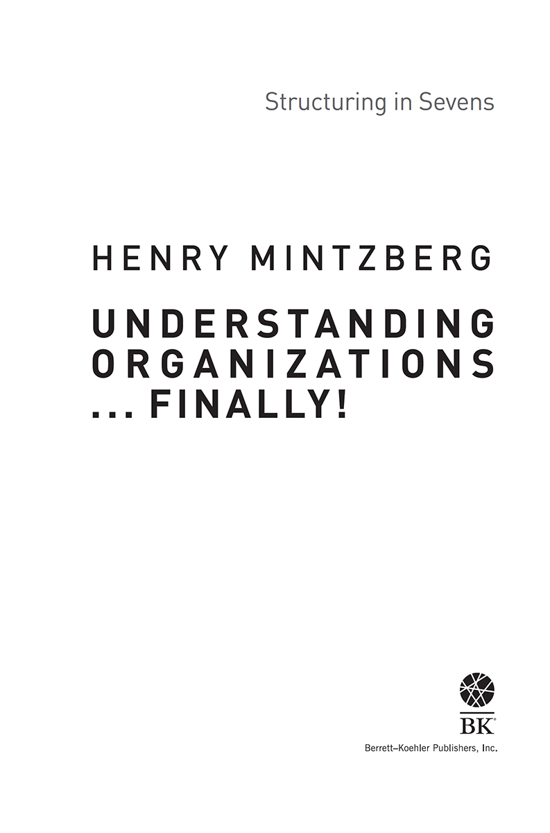 Title Page - Understanding Organizations...Finally! [Book]