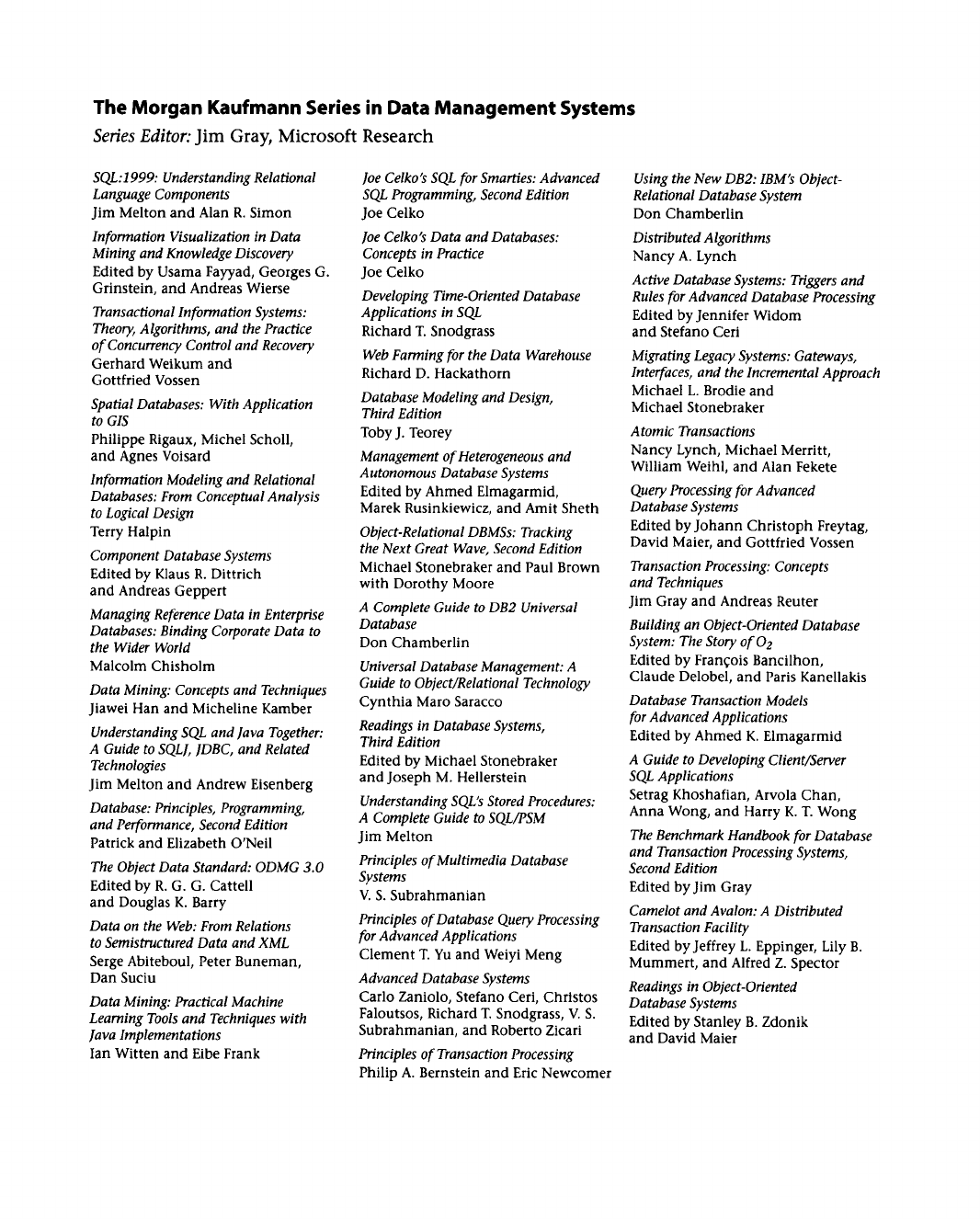 Front Cover - SQL: 1999 [Book]