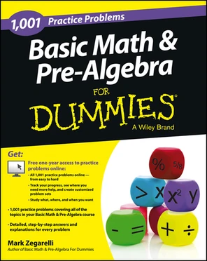Cover - 1,001 Basic Math and Pre-Algebra Practice Problems For Dummies ...