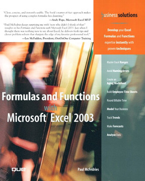 4. Creating Advanced Formulas - Formulas and Functions with Microsoft® Excel 2003 [Book]