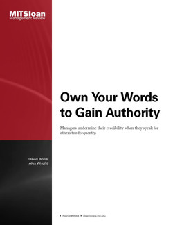 Own Your Words to Gain Authority[Book]